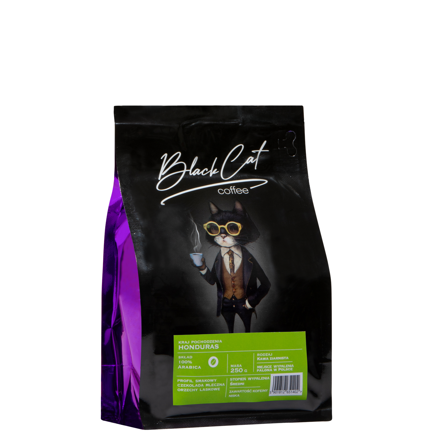 Kawa Ziarnista Black Cat Honduras 100% Arabica 250g 250 | Kawa \ Kawa ...
